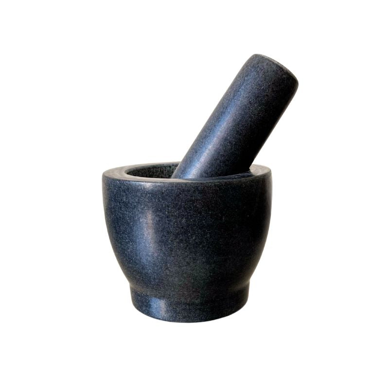 Heavy Black Stone Mortar & Pestle - Polished – FoodCraft Online Store