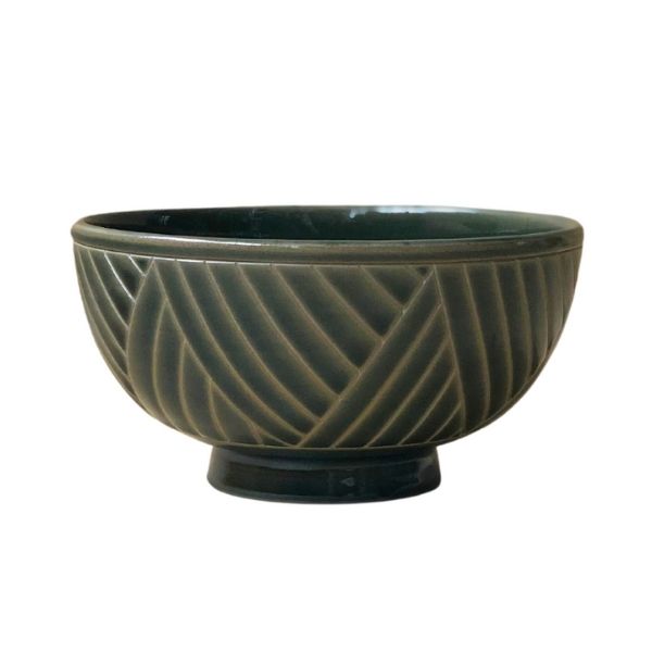 Ikutouen Handmade Green Basanai Donburi Bowl - 15.5 x 7 cm — FoodCraft ...
